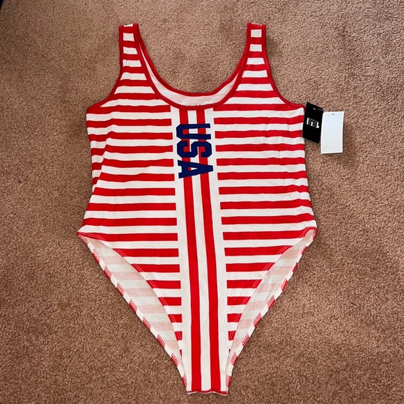 Isaac Morris | Tops | Nwt Isaac Morris Womens Blue Usa Graphic Bodysuit ...